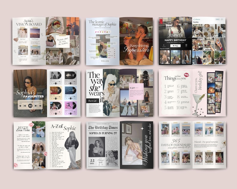 Best Friend Magazine Template, Custom Birthday Gift for Bestie ...