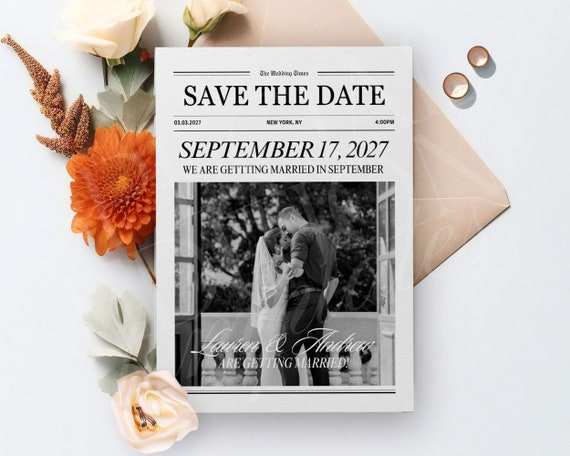 Newspaper Save The Date
