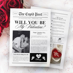 Canva Valentines Day Newspaper Template, Editable Newspaper Valentines ...