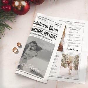 Couple Christmas Newspaper Template, Editable Christmas Gift for ...