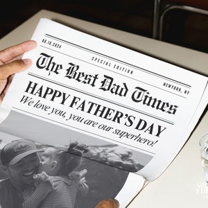 Fathers Day Newspaper Template, First Fathers Day DIY Gift for Husband ...