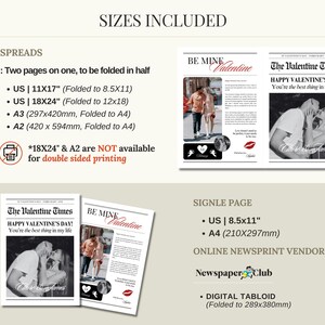 Canva Valentines Day Newspaper Template, Editable Newspaper Valentines ...