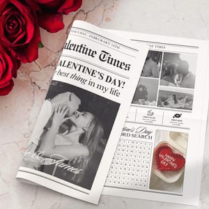 Canva Valentines Day Newspaper Template, Editable Newspaper Valentines ...