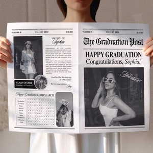 Graduation Newspaper Canva Template, Grad News Paper, Congratulations ...