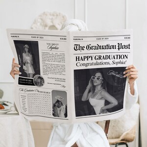 Graduation Newspaper Canva Template, Grad News Paper, Congratulations ...