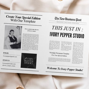Canva Business Newspaper Template, Editable Large Newspaper New ...