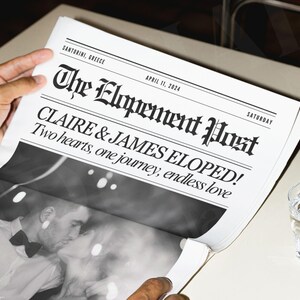Editable Elopement Newspaper, We Eloped Announcement, Printable ...
