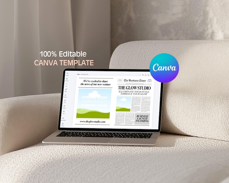Custom Newspaper Template, Business Newspaper for Photoshoot, Editable ...