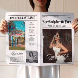 Editable Bachelorette Itinerary Newspaper Template, Canva Bachelorette ...