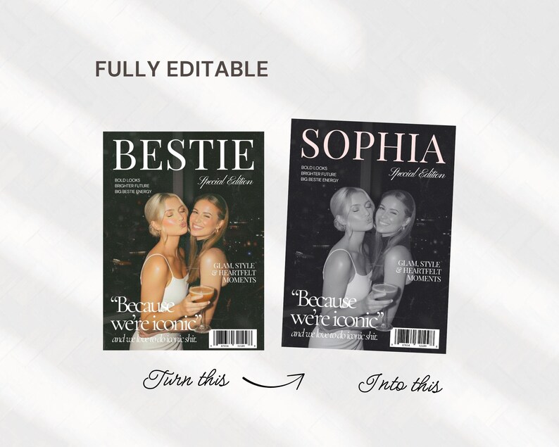 Best Friend Magazine Template, Custom Birthday Gift for Bestie ...