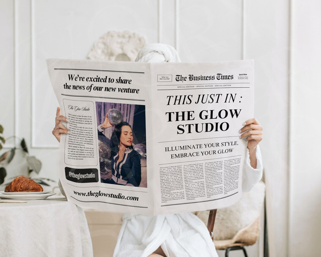 Canva Business Newspaper Template, Editable Large Newspaper New ...