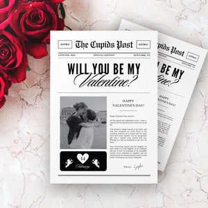 Canva Valentines Day Newspaper Template, the Cupids Post Newspaper ...