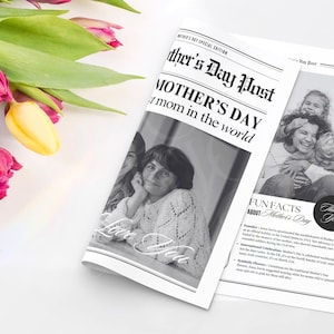 Canva Mothers Day Newspaper Template, Editable Newspaper Mothers Day ...