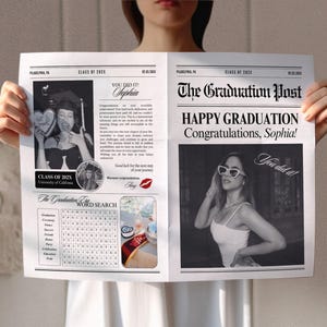 Graduation Newspaper Canva Template, Grad News Paper, Congratulations ...