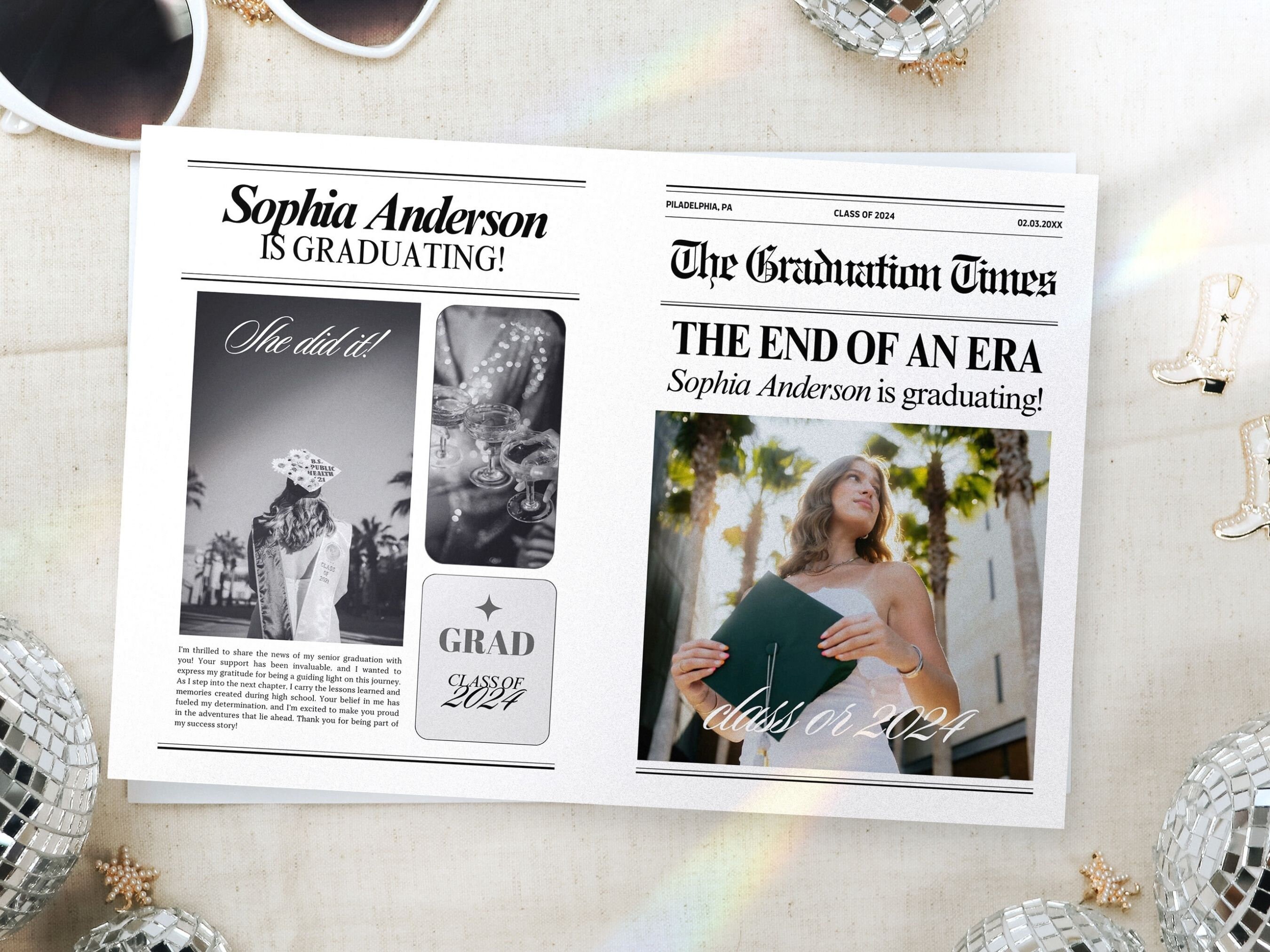 Canva Graduation Newspaper Template Editable Newspaper - Etsy UK