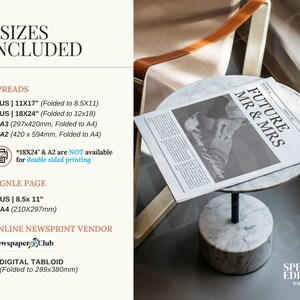 Canva Engagement Newspaper Template, Editable Future Ms and Mrs ...