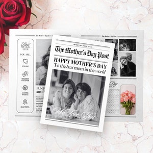 Canva Mothers Day Newspaper Template, Editable Newspaper Mothers Day ...