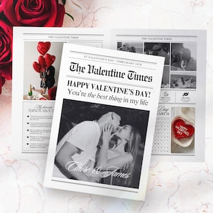 Canva Valentines Day Newspaper Template, Editable Newspaper Valentines ...