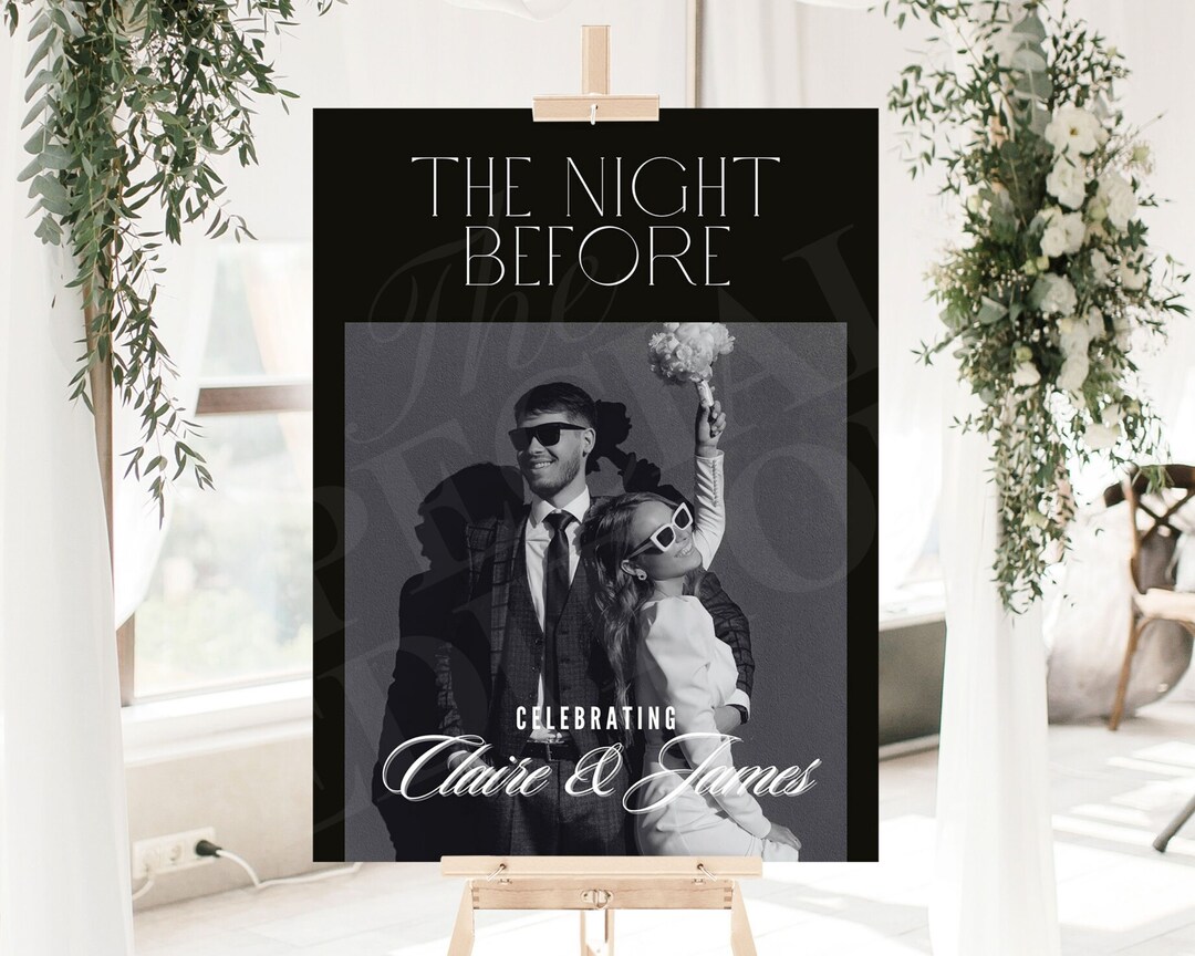 The Night Before Sign Template, the Night Before Wedding Sign, Wedding ...