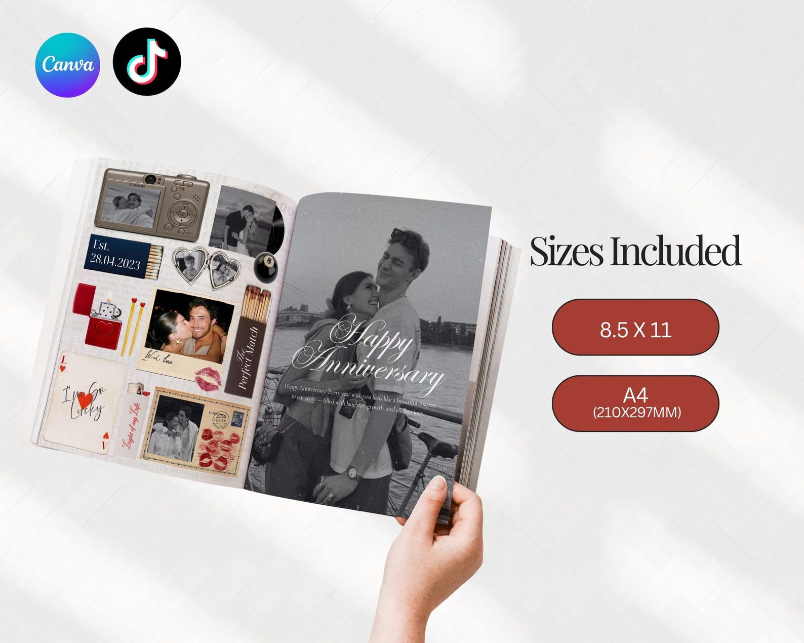 Canva Couple Magazine Template, Custom Anniversary Gift for Boyfriend ...