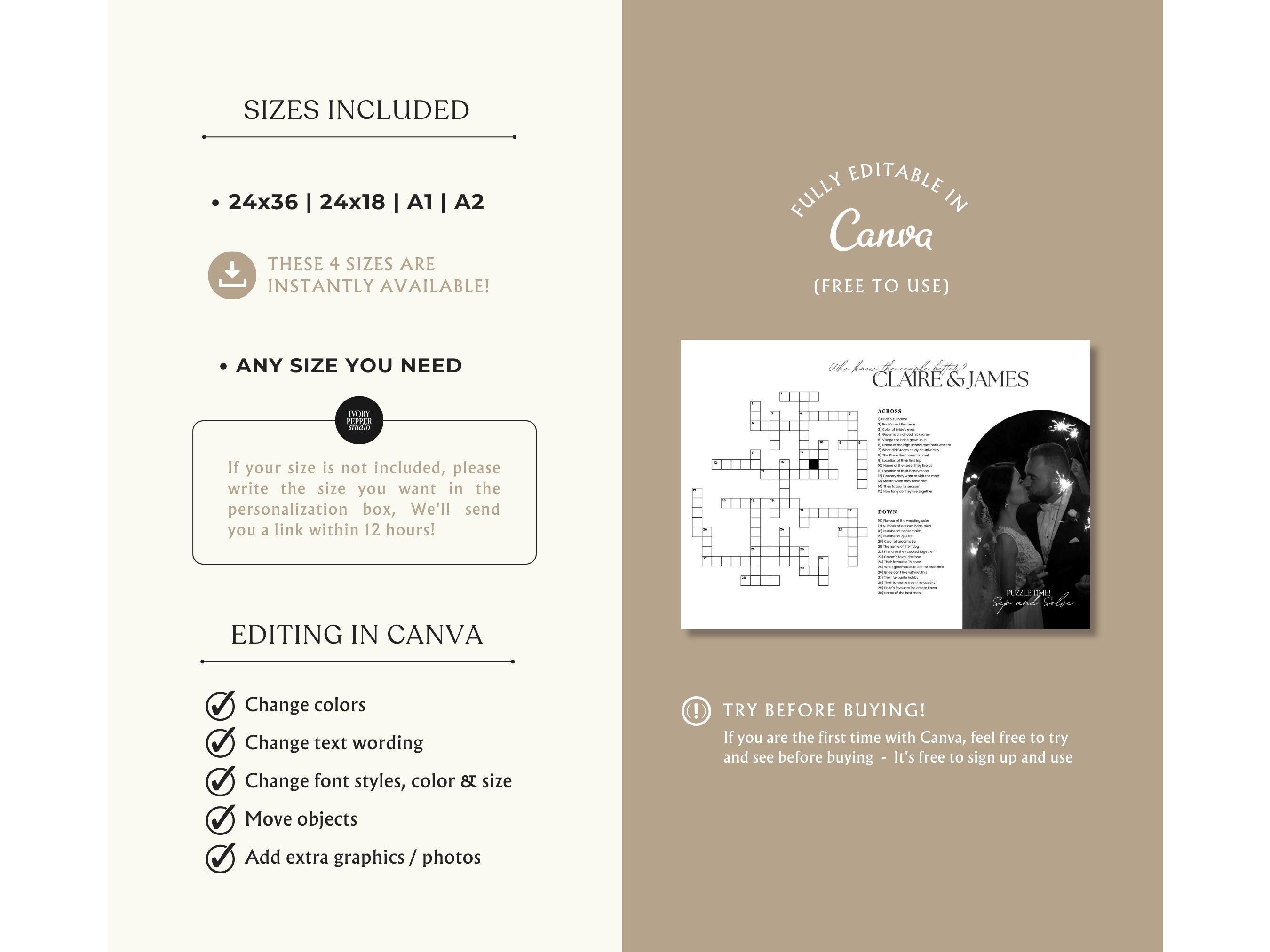 Canva Folded Wedding Newspaper Template Editable Wedding - Etsy