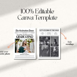Canva Graduation Invitation Template, Editable Grad Party Invite ...