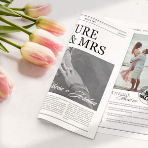 Canva Engagement Newspaper Template, Editable Future Ms and Mrs ...