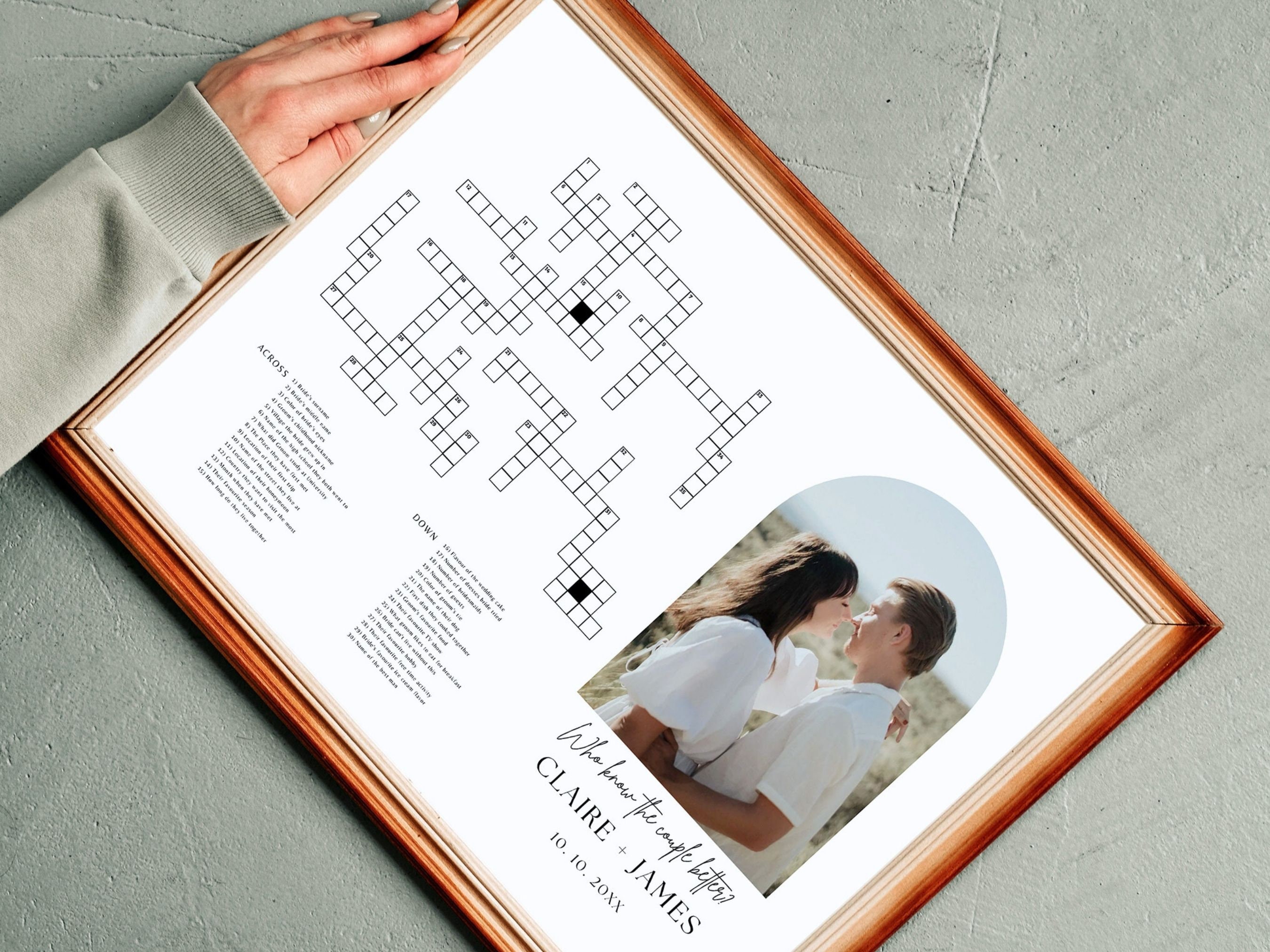 Canva Wedding Crossword Sign Custom, Crossword Puzzle for Wedding ...