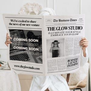 Canva Business Newspaper Template, Custom Newspaper for Photoshoot ...