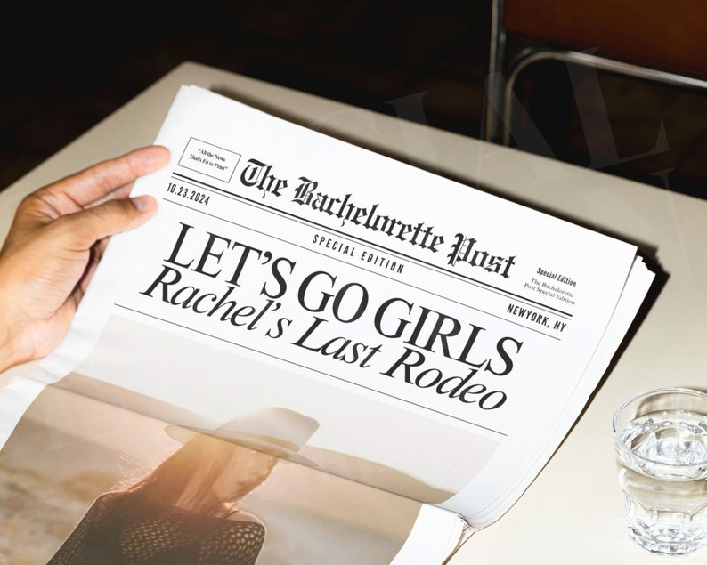 Editable Bachelorette Itinerary Newspaper Template, Canva Bachelorette ...