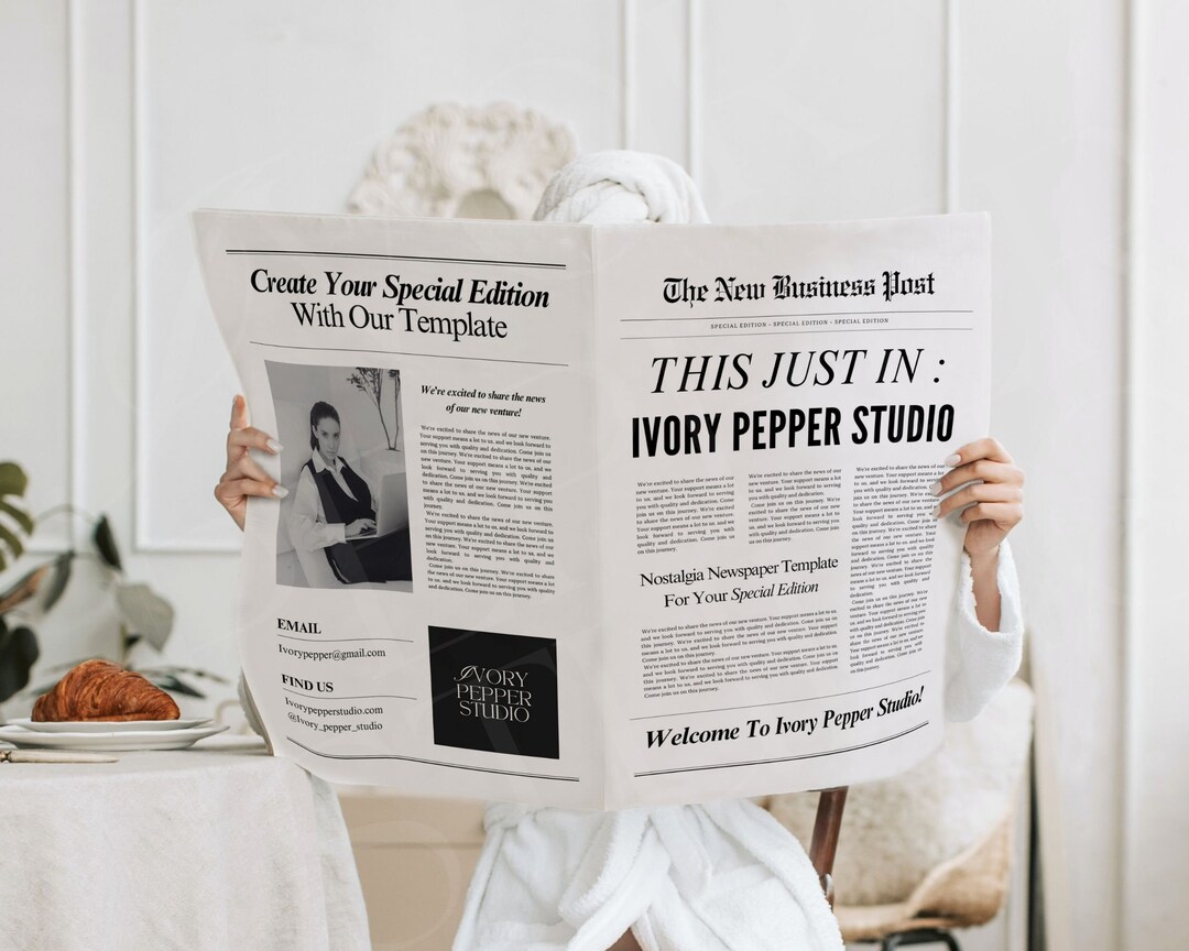 Canva Business Newspaper Template, Editable Large Newspaper New ...