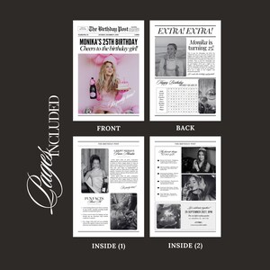Large Birthday Newspaper Template, Editable Newspaper Prop for Birthday ...