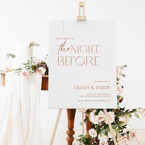 Editable the Night Before Wedding Sign Template, Canva Rehearsal Dinner ...