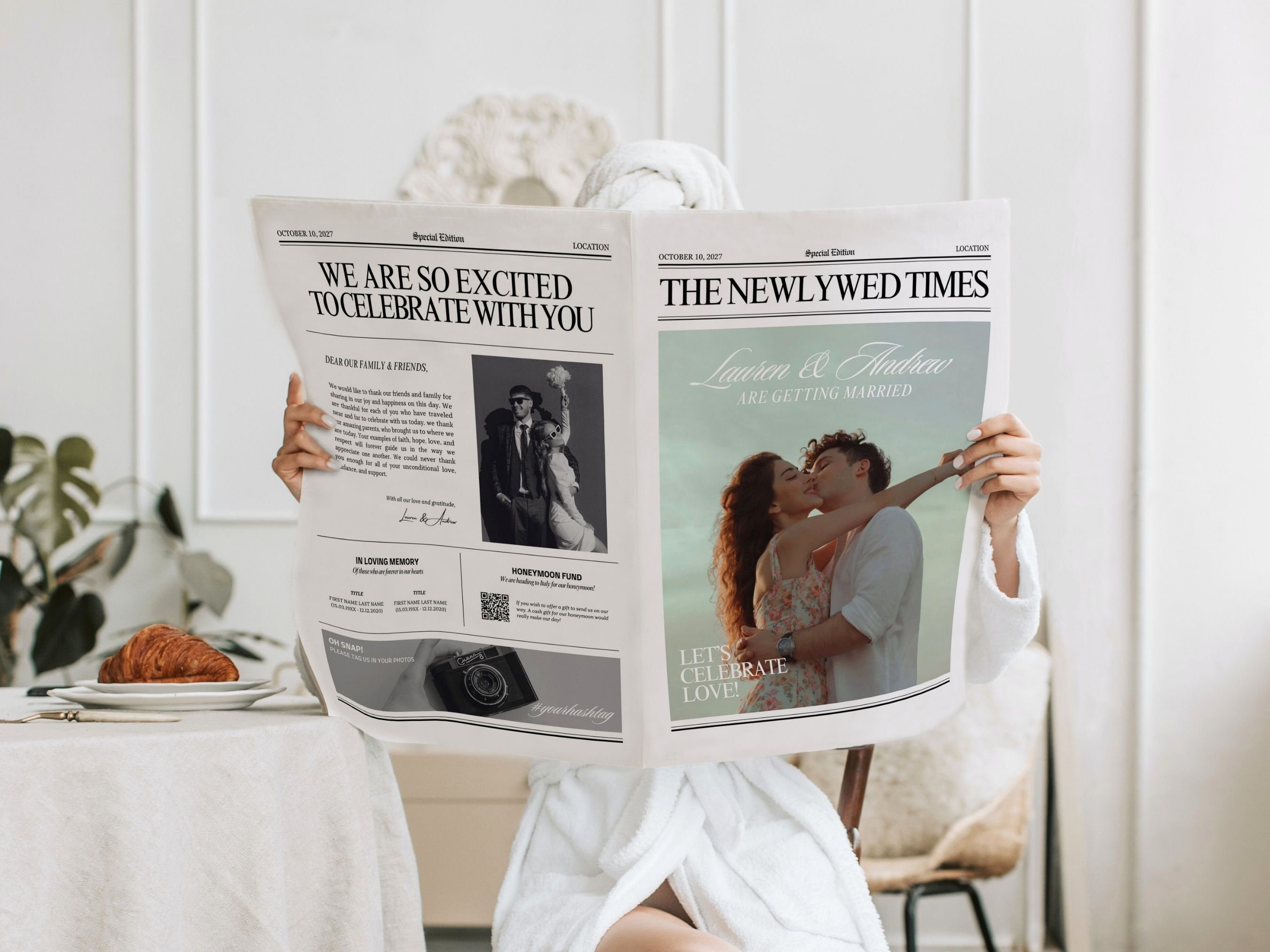 Canva Wedding Newspaper Template Large Newspaper Wedding - Etsy
