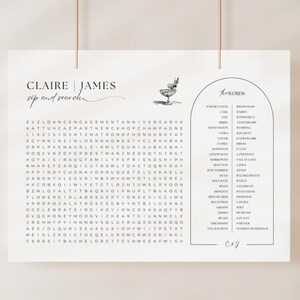 Canva Wedding Word Search, Wedding Crossword Puzzle Template, Crossword ...