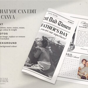 Fathers Day Newspaper Template, First Fathers Day DIY Gift for Husband ...