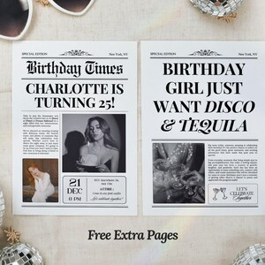 Birthday Newspaper Template, Printable Custom Newspaper for Birthday ...