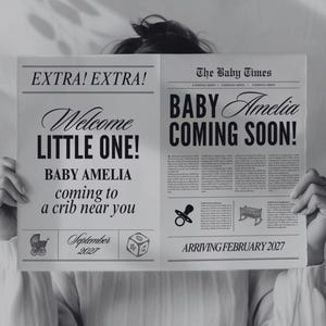Newspaper Baby Announcement Template, Large Pregnancy Announcement ...