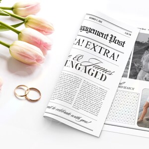 Canva Wedding Engagement Newspaper Template, Editable Newspaper Wedding ...