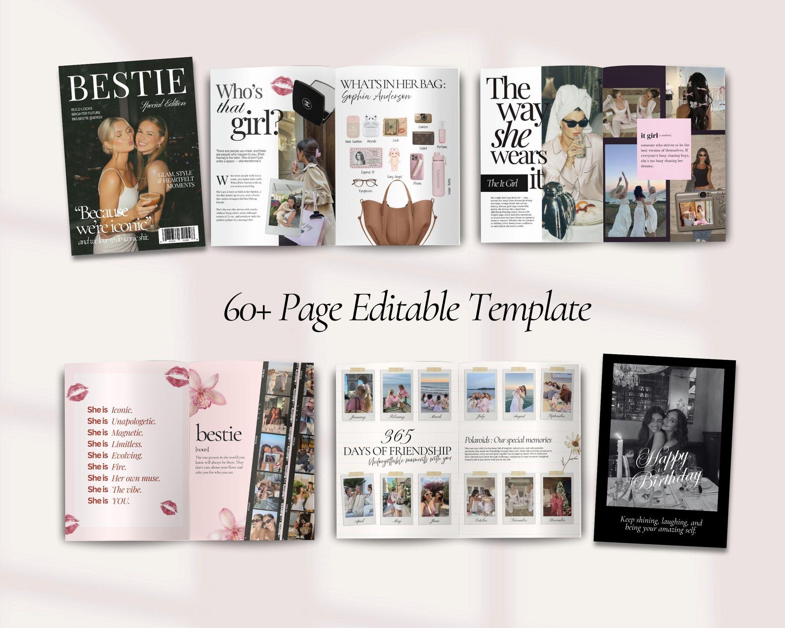 Best Friend Magazine Template, Custom Birthday Gift for Bestie ...