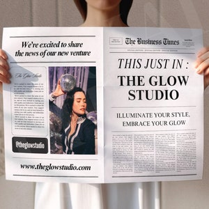 Canva Business Newspaper Template, Editable Large Newspaper ...
