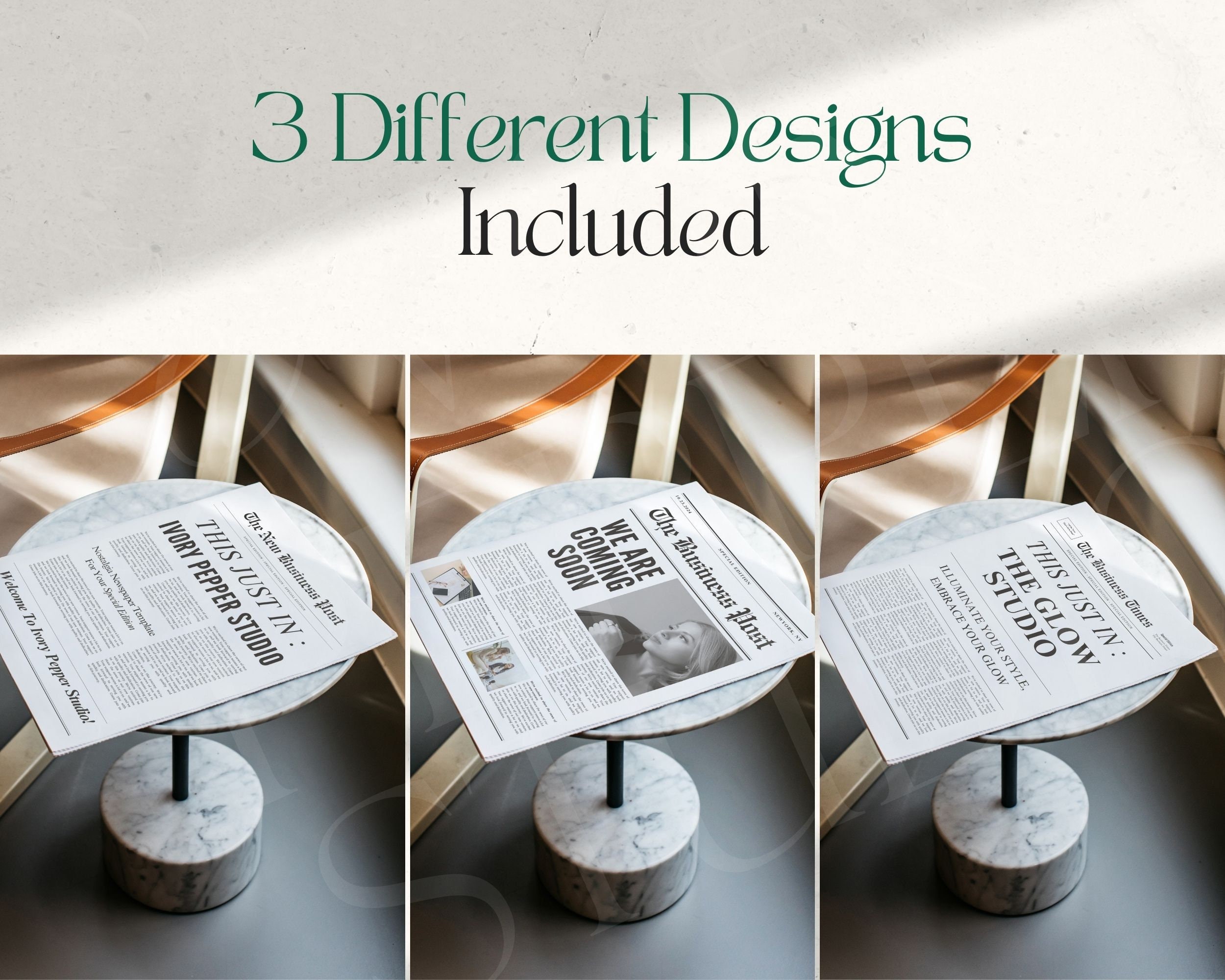 Canva Business Newspaper Template Bundle, Editable Large Newspaper New ...