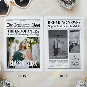 Canva Graduation Newspaper Template, Editable Newspaper Graduate, Large ...