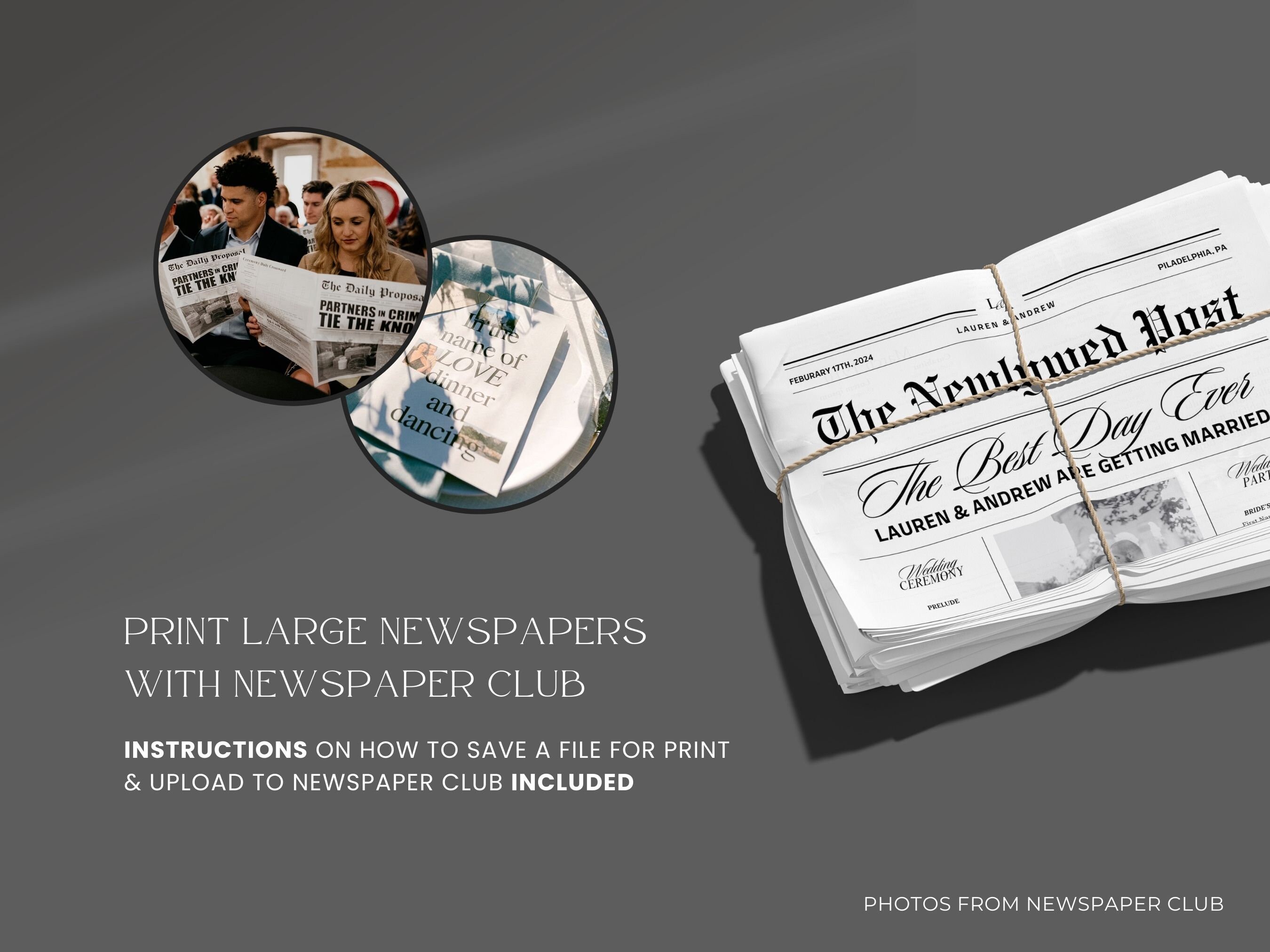 Canva Wedding Newspaper Template Large Newspaper Wedding - Etsy