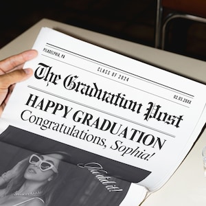 Graduation Newspaper Canva Template, Grad News Paper, Congratulations ...