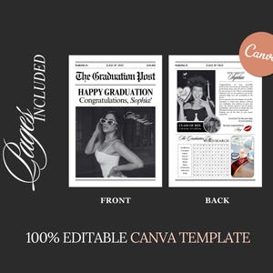Graduation Newspaper Canva Template, Grad News Paper, Congratulations ...
