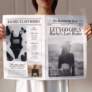 Editable Bachelorette Itinerary Newspaper Template, Canva Bachelorette ...