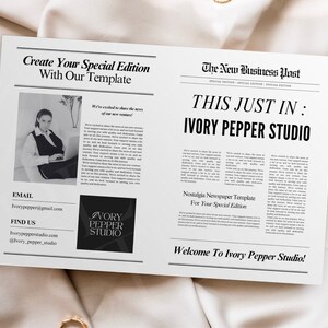 Canva Business Newspaper Template Bundle, Editable Large Newspaper New ...