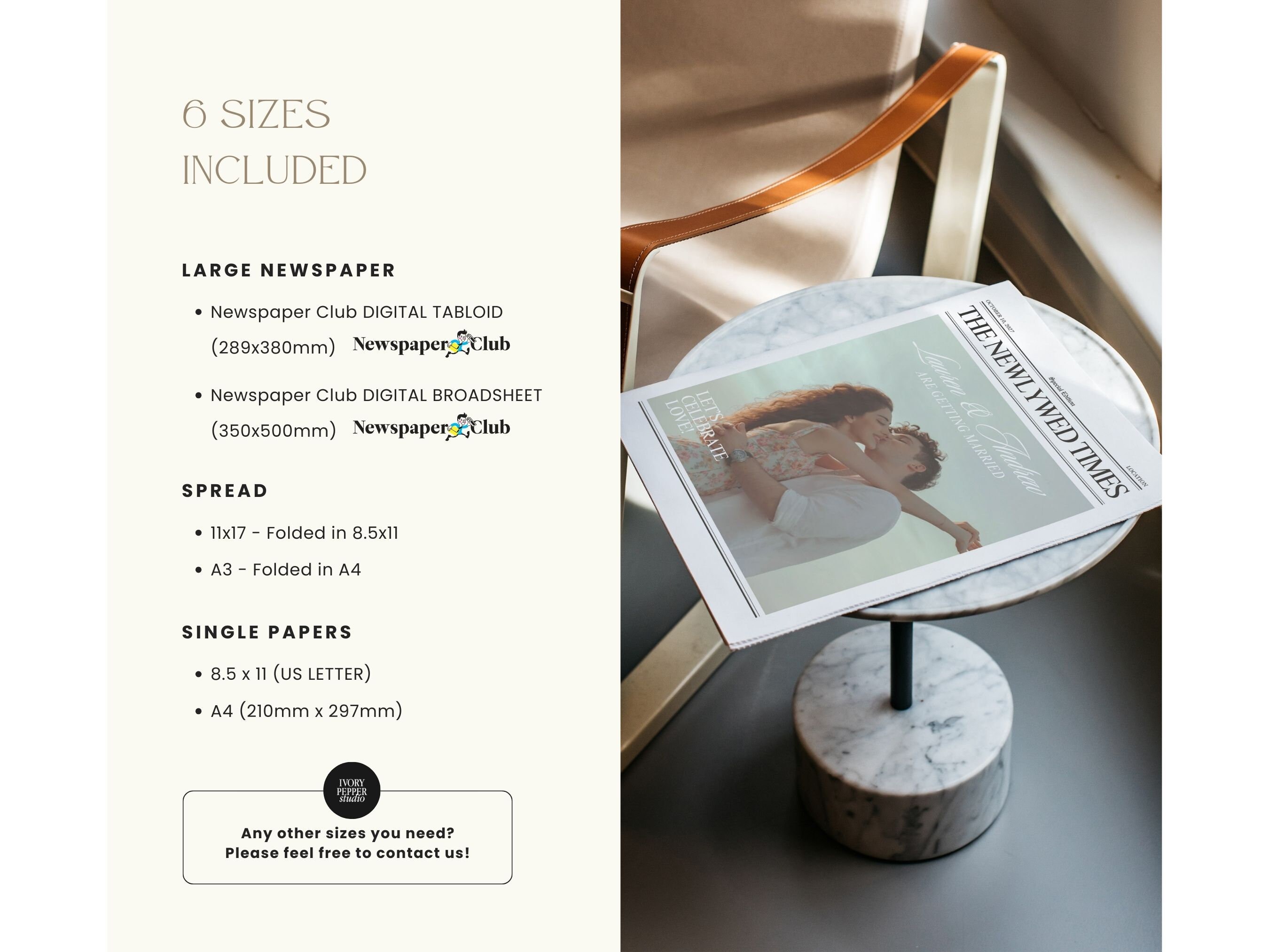 Canva Wedding Newspaper Template Large Newspaper Wedding - Etsy