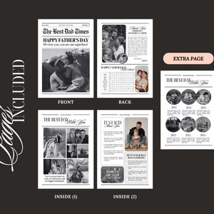 Fathers Day Newspaper Template, First Fathers Day DIY Gift for Husband ...